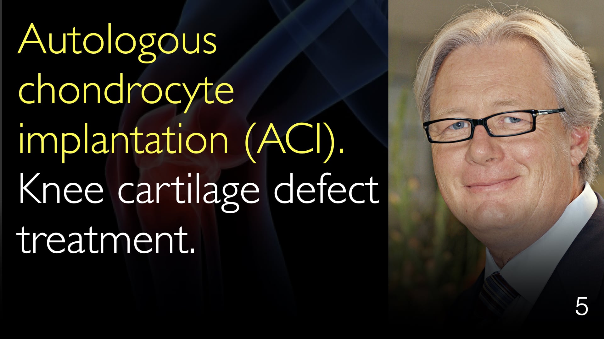 Autologous chondrocyte implantation (ACI). Knee cartilage defect treat ...